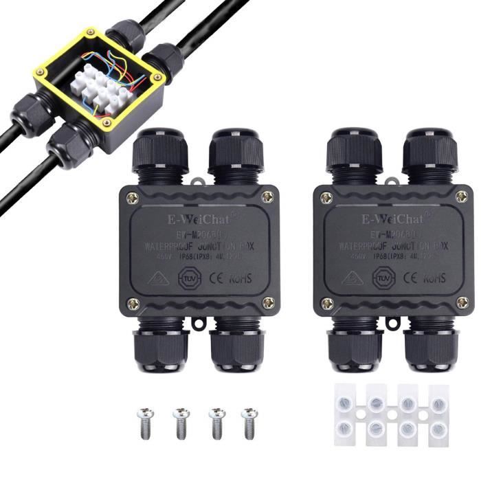 CTRICALVER IP68 Boîte de jonction étanche- 4 voies connecteurs de câble ...