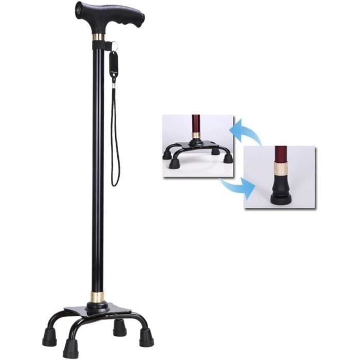 Canne De Marche, Quadripode Pliante Baton Réglable Telescopique Femme ...