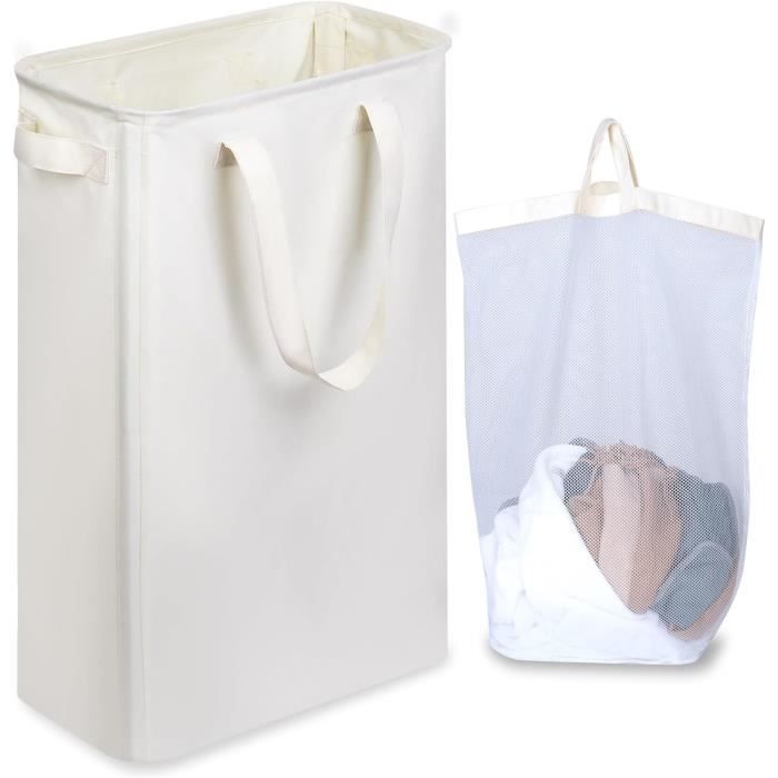 Panier A Linge 50L, Panier À Linge Avec Sac Intérieur Amovible Et ...