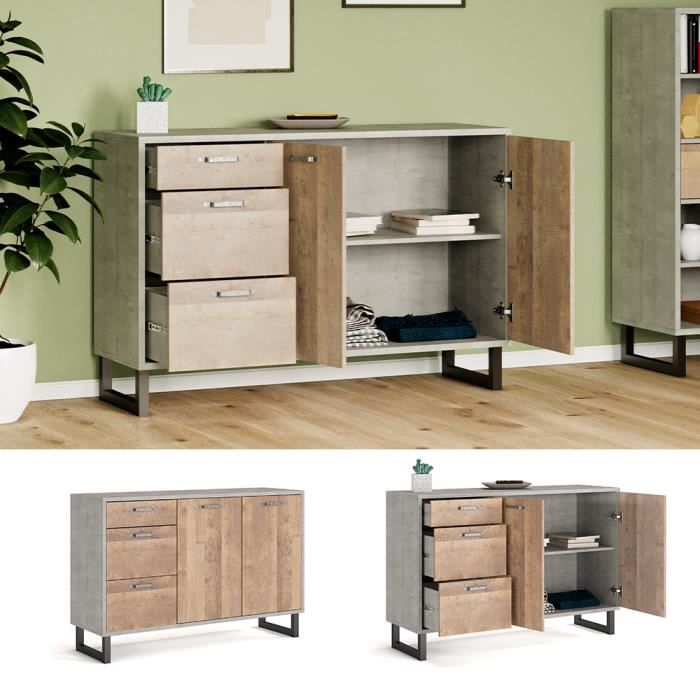 Commode Vicco Riccardo Tiroir Porte Compartiments - Cdiscount Maison