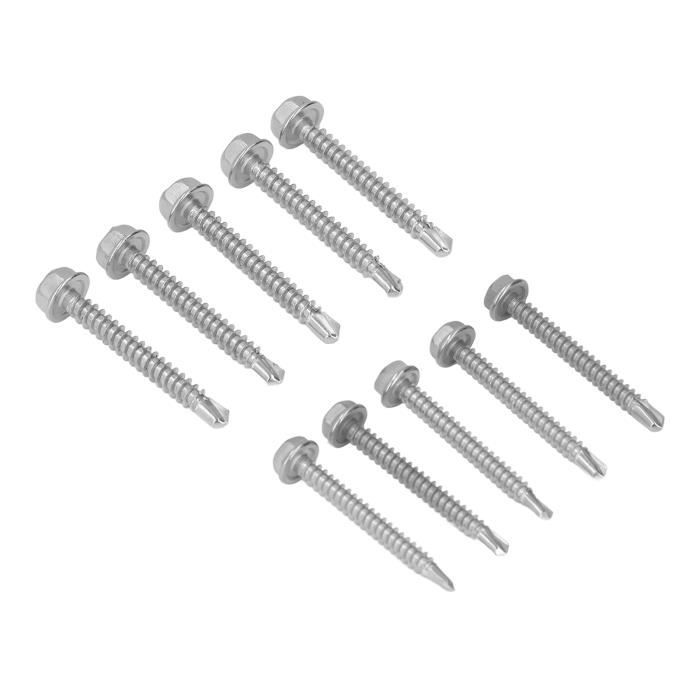 YOSOO Kit d'assortiment de vis autoperceuses Assortiment de 100 vis autoperceuses à tête ...