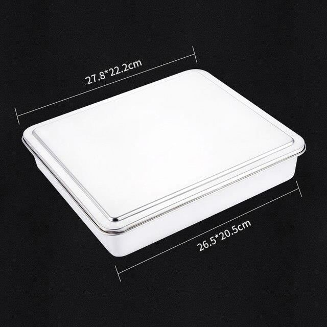 PLATEAU,28.5x23x6.2 with Lid--Plateau de rangement en acier inoxydable ...