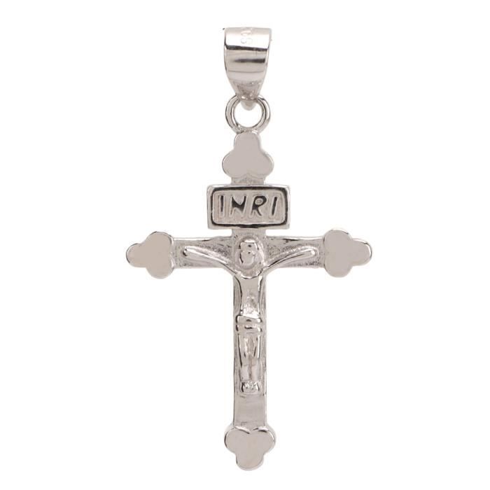 TMISHION Pendentif Crucifix INRI Collier Croix en Acier Inoxydable ...