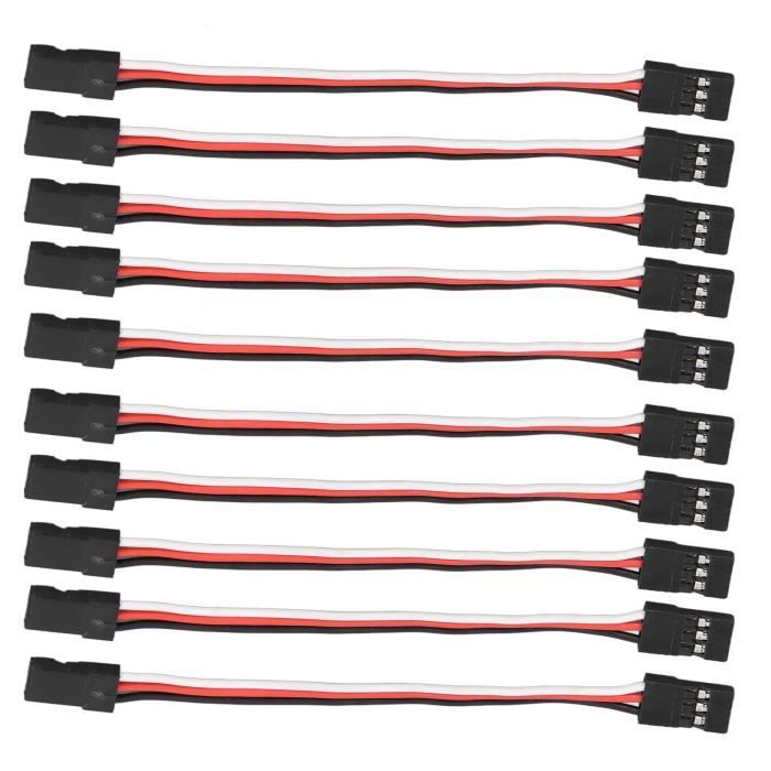 MEI-CF-Câble d'extension à 3 broches 10 pcs modèle voiture servo pilote ...