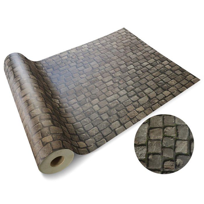 Revêtement de sol PVC 3D Moonlight Vinyle Cobble 100 x 250 cm ...