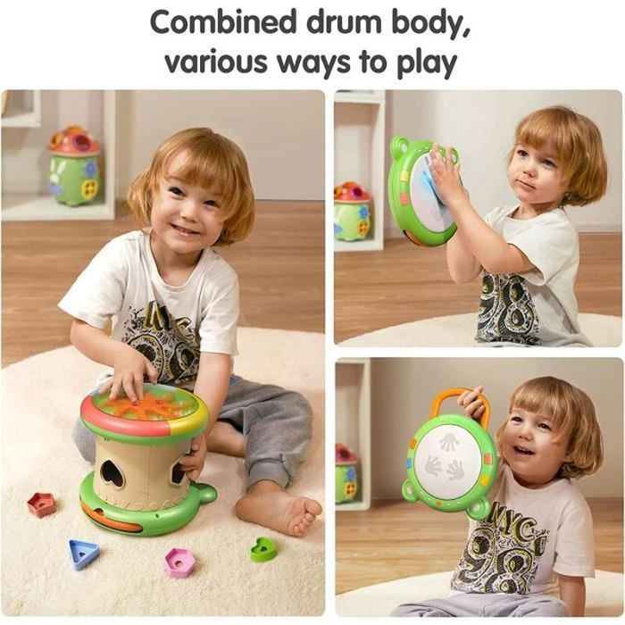 TABLE ACTIVITE - JOUET D'ACTIVITE Musical Bébé Tambour Interactif MARSEE - 12 Sons d'Animaux 8 ...