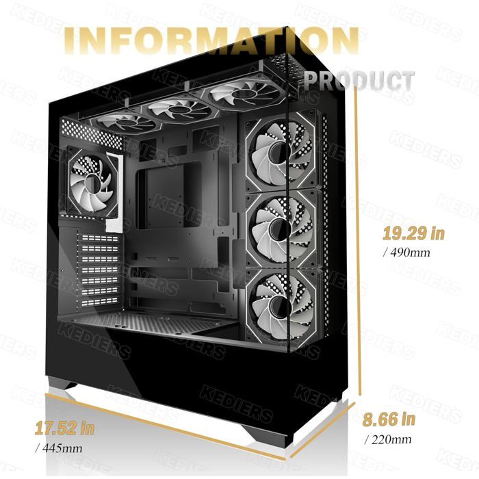 Boîtier PC moyen tour - DEBSY - 7 ventilateurs préinstallés - Double ...