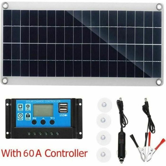 Kit Panneau Solaire YYV 300W 12V - Chargeur batterie - Régulateur 60A ...
