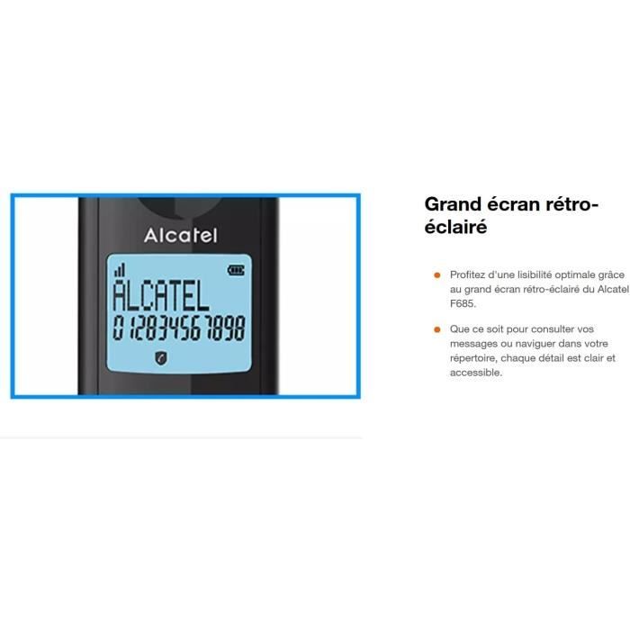 Alcatel Téléphone Fixe sans Fil avec Répondeur Trio,F685,Noir ...