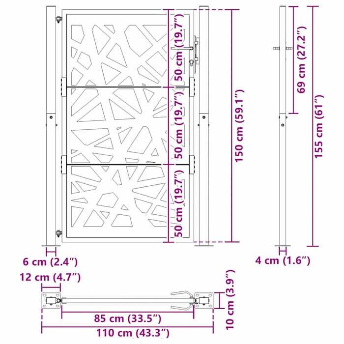 "Rebais 2026" Portail de jardin robust 1PC - ZENCORE - PORTILLON D ...