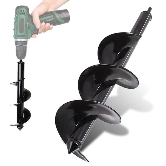 Tarière pour Perceuse Jardin Ø 90 mm - Foret Perceuse Ø embout 8 mm ...