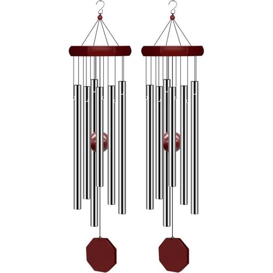 Lot De 2 Carillons À Vent Commémoratifs D'Extérieur Avec 6 Tubes ...