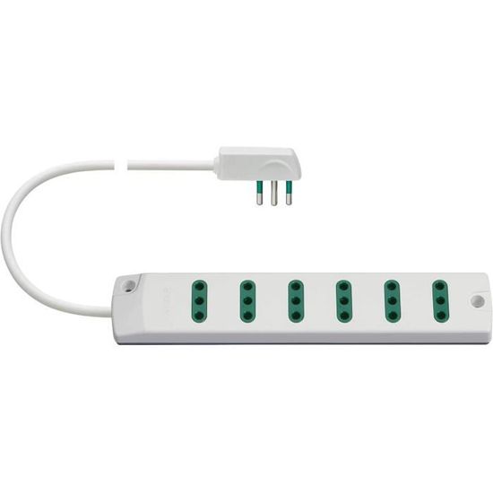 Prise Multiprise 6 Prises Câble 1,5 M Fiche Plate 16A Blanc[H2076 ...