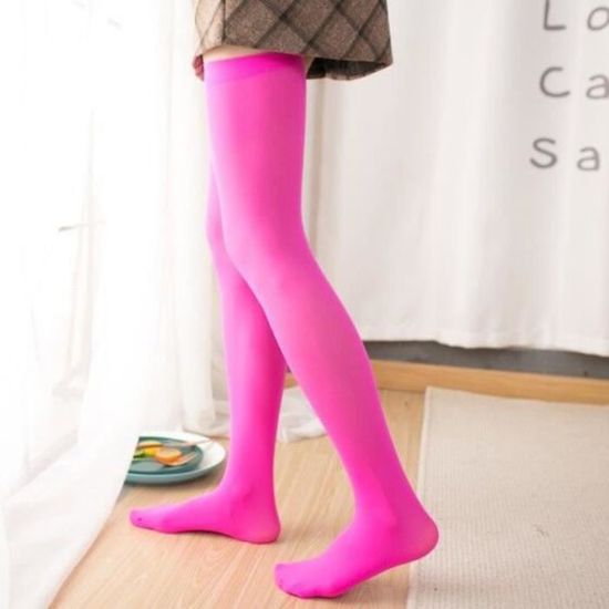 Bas,Bas vert néon, couleur bonbon, Sexy, hauts cuisses, au dessus du ...