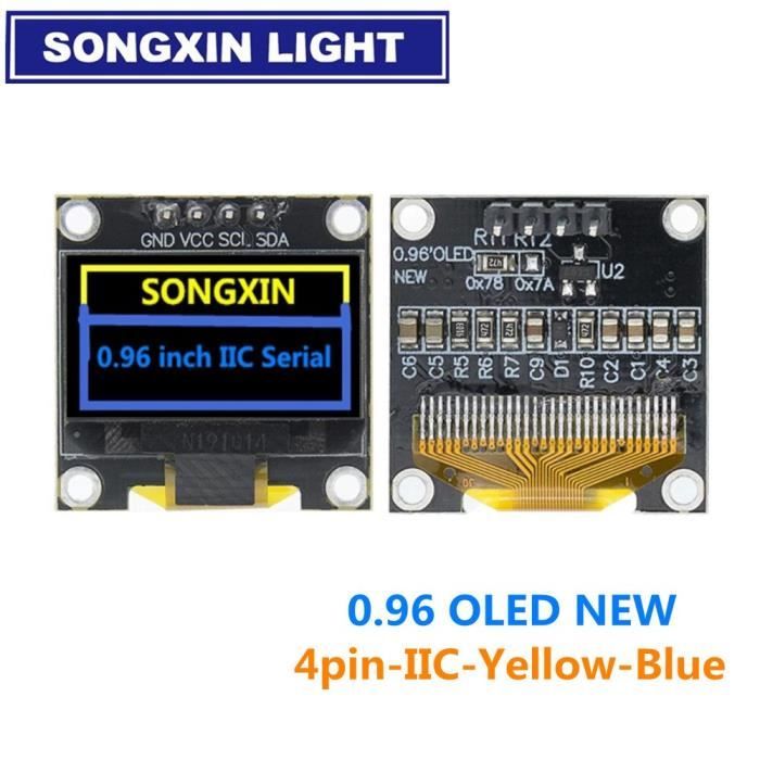 Module d'affichage OLED pour Arduino, 0.96 pouces, 10 pièces, 4 broches, 7 broches, blanc-bleu ...