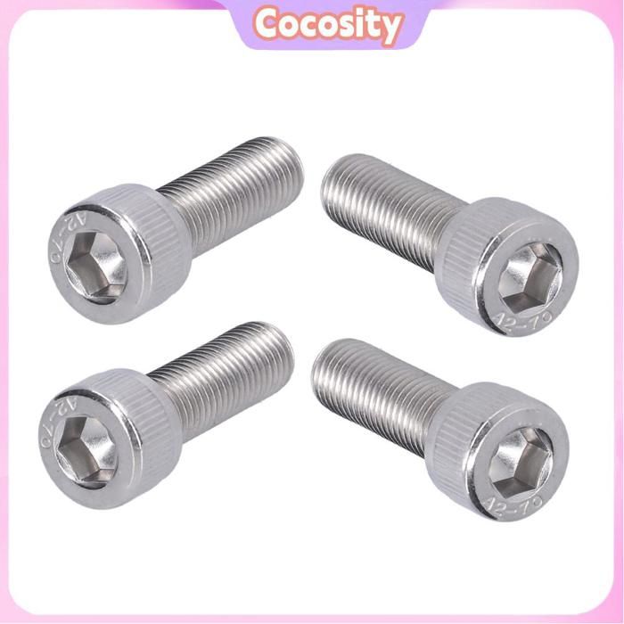 Cocosity Boulon hexagonal 4pcs Bouet Hex Bolt Capeur Vis A2 A2 en acier inoxydable 1,25 mm Fine ...