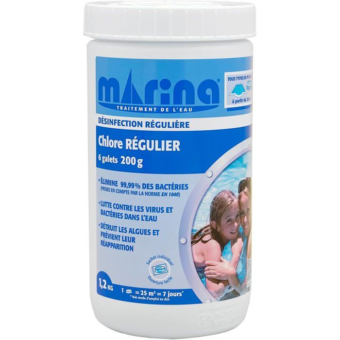 Chlore REGUL Galet 200GR 1.2KG72 - Cdiscount Jardin