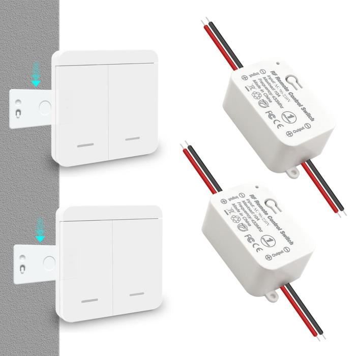 LI-Kit interrupteur sans fil, émetteur radio RF 433 MHz interrupteur mural récepteur sans fil AC ...