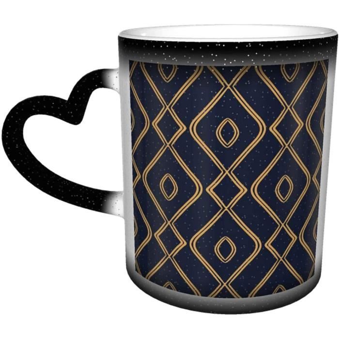 Tasse en céramique - DIY mug - Boho Ogee en bleu marine - Sensible à la ...