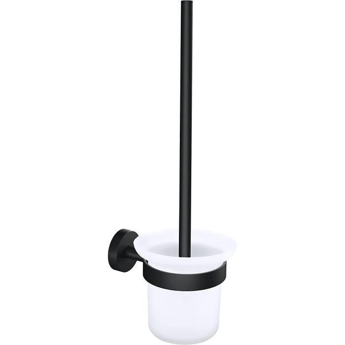 MOON BLACK Ensemble WC Support et Brosse WC, Noir Mat, Verre Satiné - Salles de Bains Modernes ...