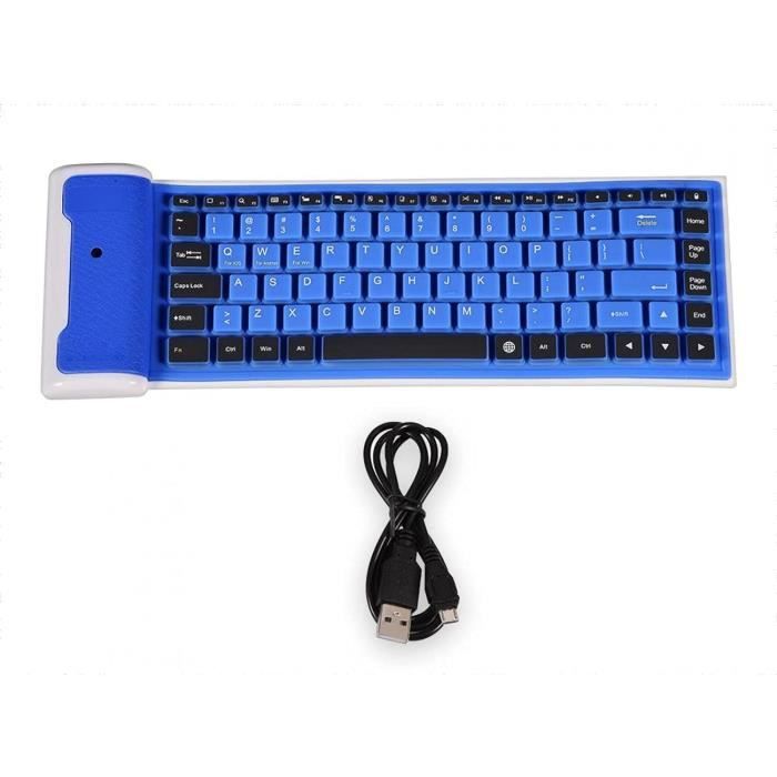 Clavier Portable, Clavier Sans Fil Pliable Étanche Portable Flexible ...