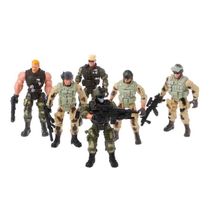 CRAZE 6 pièces/ensemble figurine d'action soldats de l'armée jouet avec ...