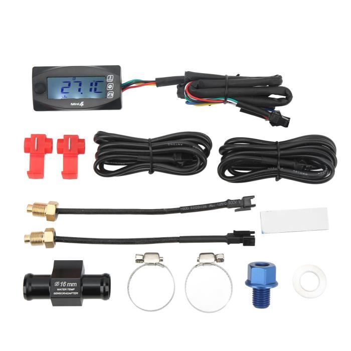 Dilwe thermomètre de moto 4 en 1 moto tension jauge de température ...