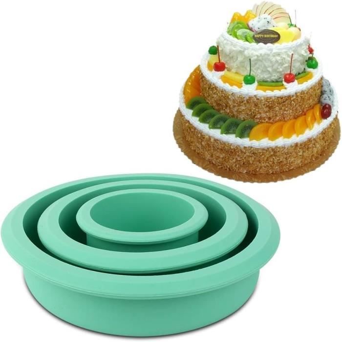 Lot De 3 Moules À Gâteaux Ronds, Antiadhésif Moule Layer Cake Silicone ...