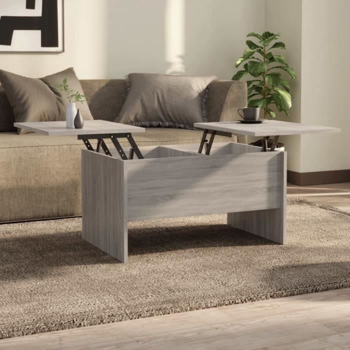 Lisa Table basse Sonoma gris 80x50x42,5 cm Bois d'ingénierie 84399 ...