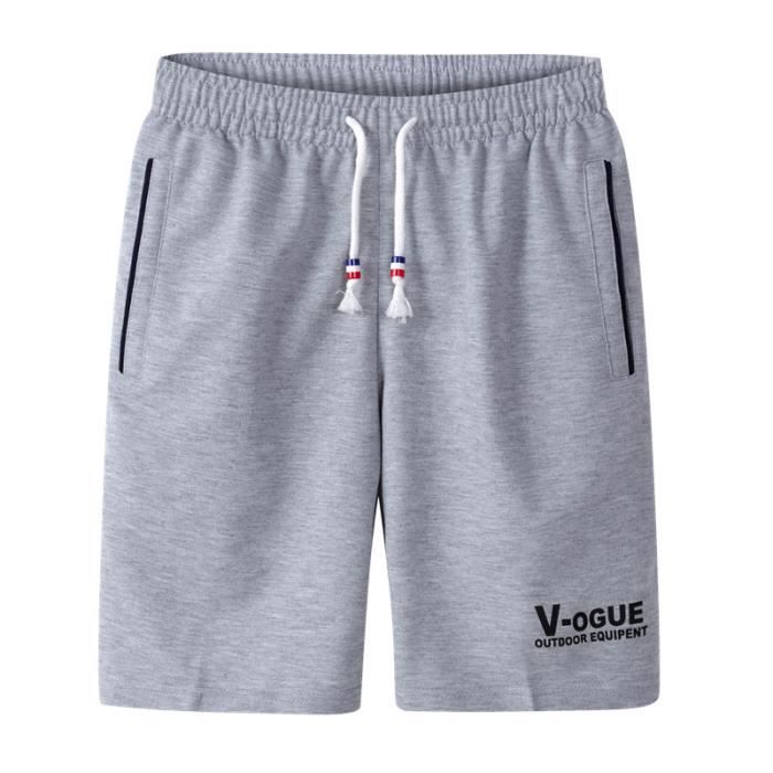 Short de Sport Hommes de Marque Couleur unie Casual Grande taille ...