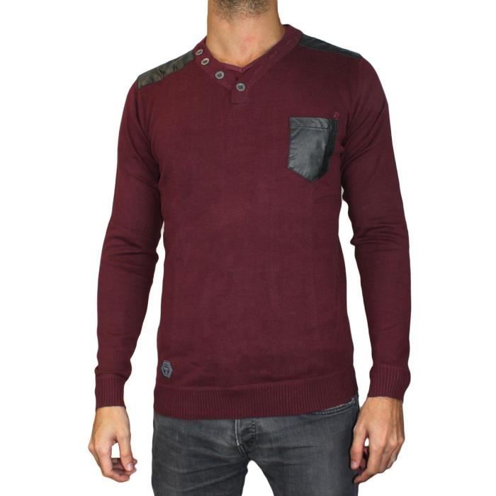 Pull col V Homme Bordeaux Bordeaux - Achat / Vente pull - Bientôt le ...