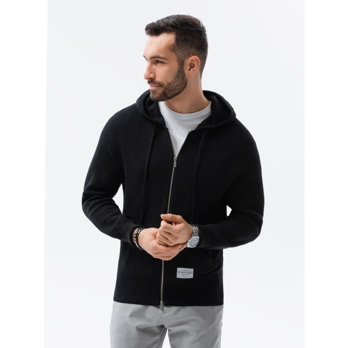 Pull Zippé avec Capuche - Ombre - Pour Homme - Noir Noir - Cdiscount ...