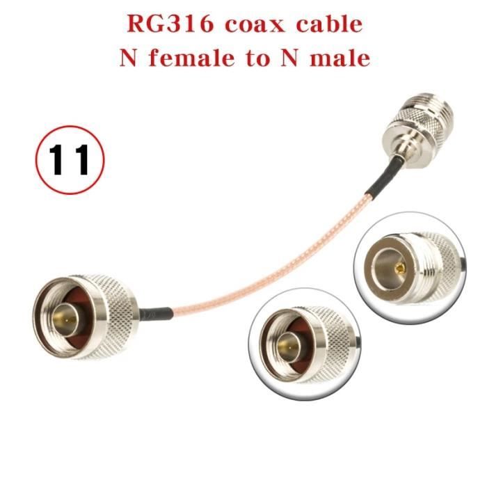 Câble coaxial RG316,connecteur mâle femelle vers SMA mâle femelle,câble ...