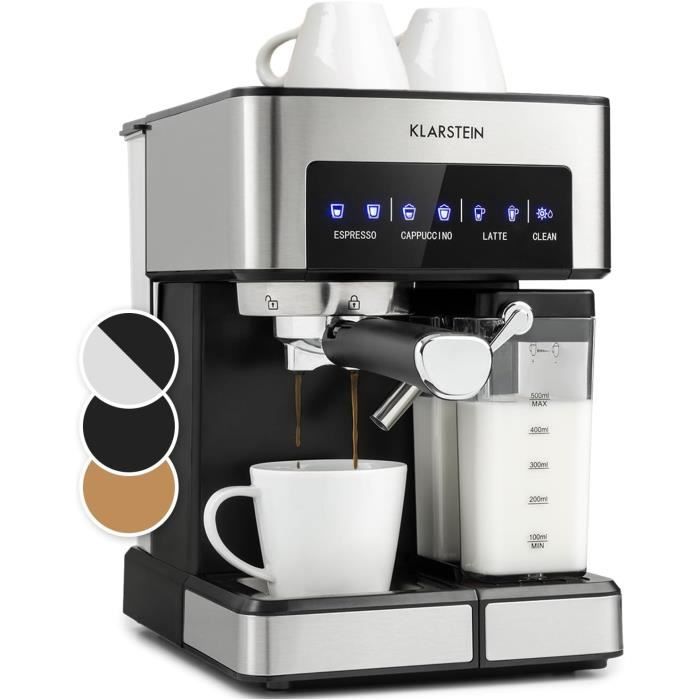 Machine à café avec mousseur à lait - TRAHOO - 20 bars - Acier ...