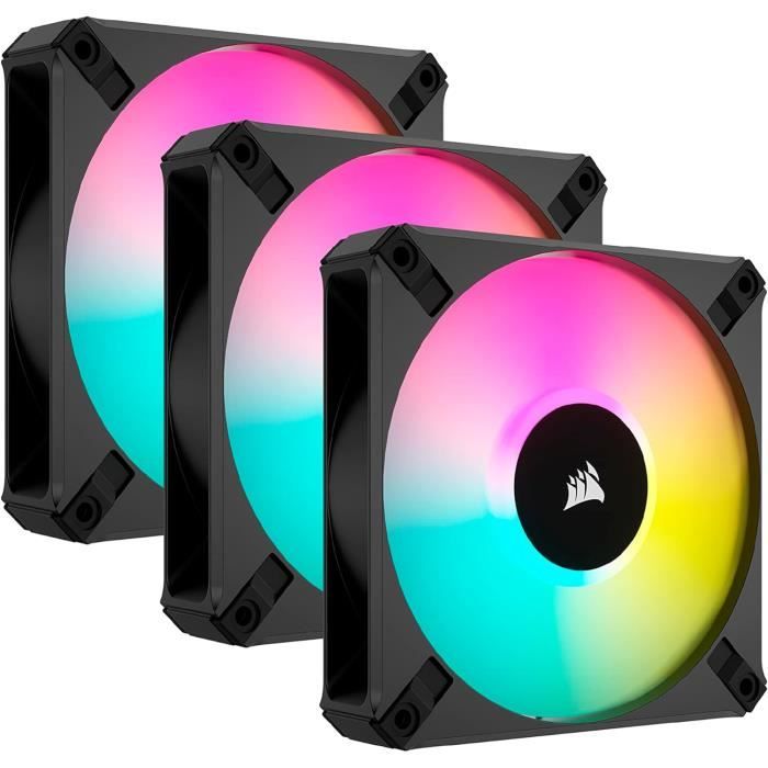 Icue Af120 Rgb Elite 120Mm Pwm Kit De Trois Ventilateurs - Huit Led Rgb ...
