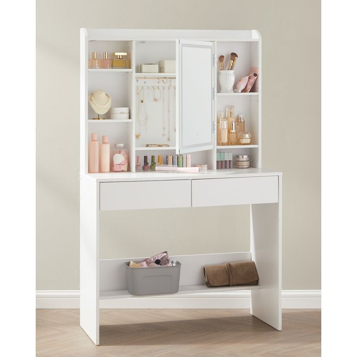 Coiffeuse avec miroir LED - Cdiscount Maison