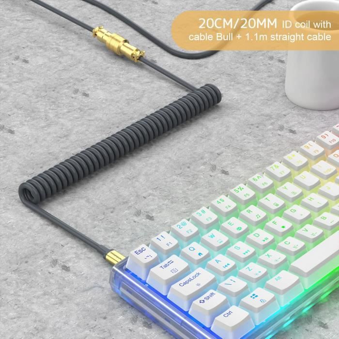 C02 Câble De Clavier De Jeu Enroulé Personnalisé, Câble De Clavier ...