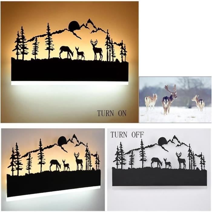 LED Lampe de Mur Cerf Forme Conception Up Down Applique murale avec ...