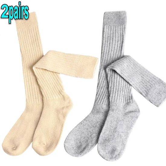 Bas en laine pour femme,chaussettes chaudes en cachemire,chaussettes au ...