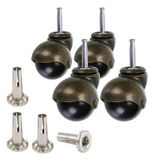 50mm Bronze Ball Wheel Casters Furniture Casters with Sockets,Round ...