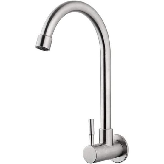 Robinet Mural En Acier Inoxydable - Simple Robinet Froid - Évier ...