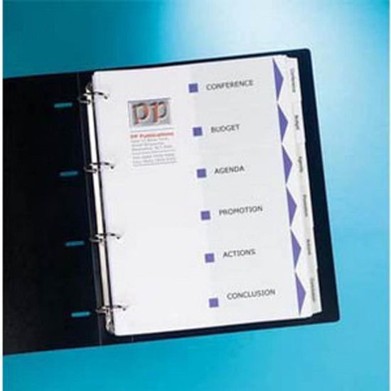 Jeu d’intercalaires 6 positions A4+ en carte blanche Index Maker imprimable et personnalisable ...