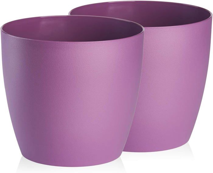 Pot De Fleurs Pot De Plantes En Plastique Lot De 2 Forme Ronde Cache ...