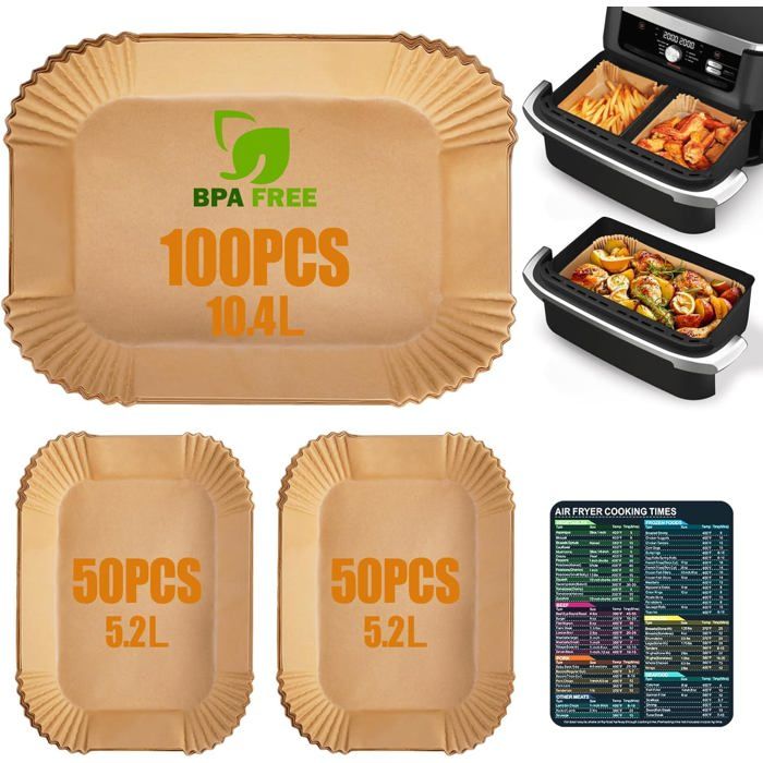Papier Cuisson Air Fryer, 200 PCS Papier Sulfurisé pour Air Fryer Ninja ...