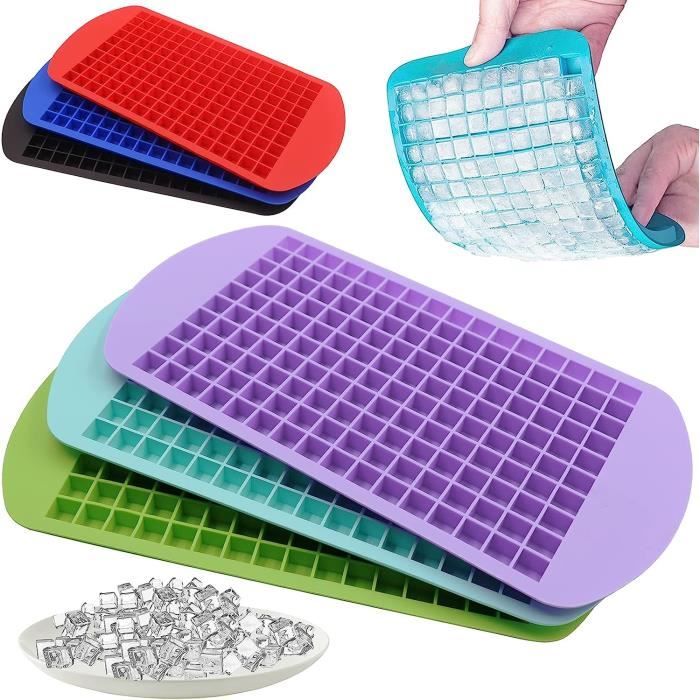 Lot De 3 Mini Bacs À Glaçons En Silicone - 160 Moules À Glaçons Écrasés ...