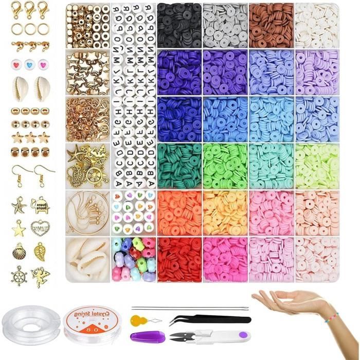 Perles D'Argile,Kit De Fabrication De Bracelets 24 Couleurs - Perles ...