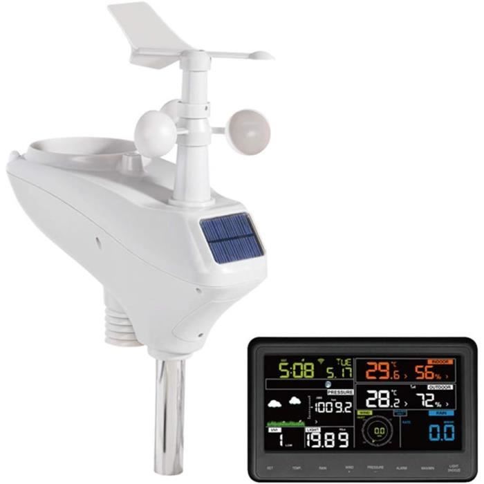 Solaire Wifi Station Météo Sans Fil Avec Capteur Extérieur, Connectée À ...