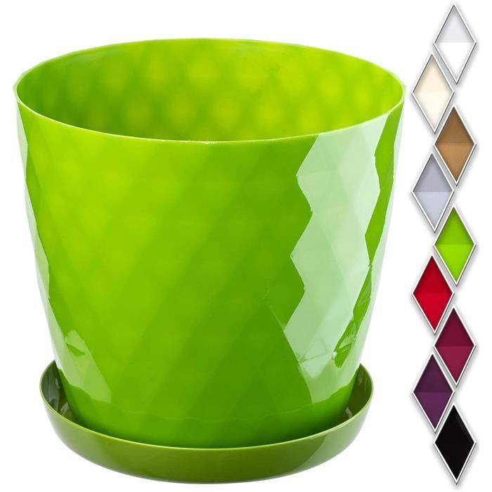 LIWI-Pot de Fleurs Plastique, Pot de Plantes avec Soucoupe, Pot de ...