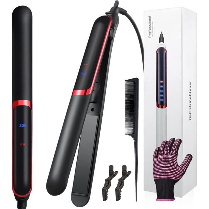 LIWI-Fer à lisser, lisseur et fer à friser 2 en 1, ions négatifs et revêtement en céramique ...