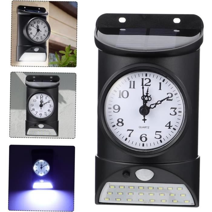 Noir Extérieur Clôture Motion Lampe Solaire Rétro Garage Style Avec ...